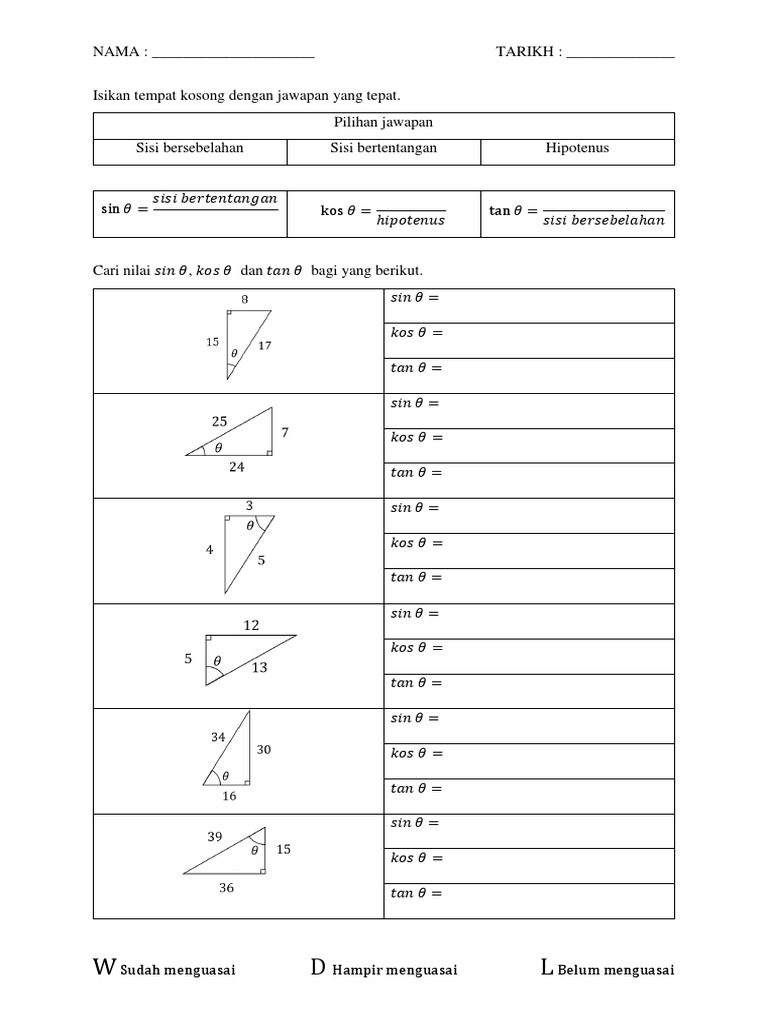 Nisbah Trigonometri Latihan | PDF