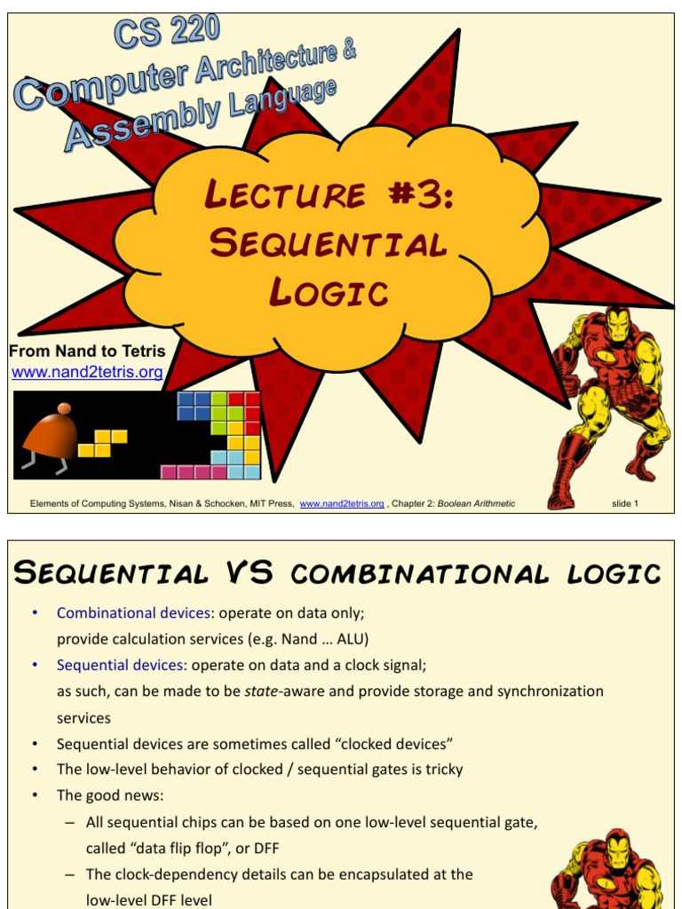 Lecture #3: Sequential Logic: From Nand To Tetris | PDF | Random Access Memory | Bit