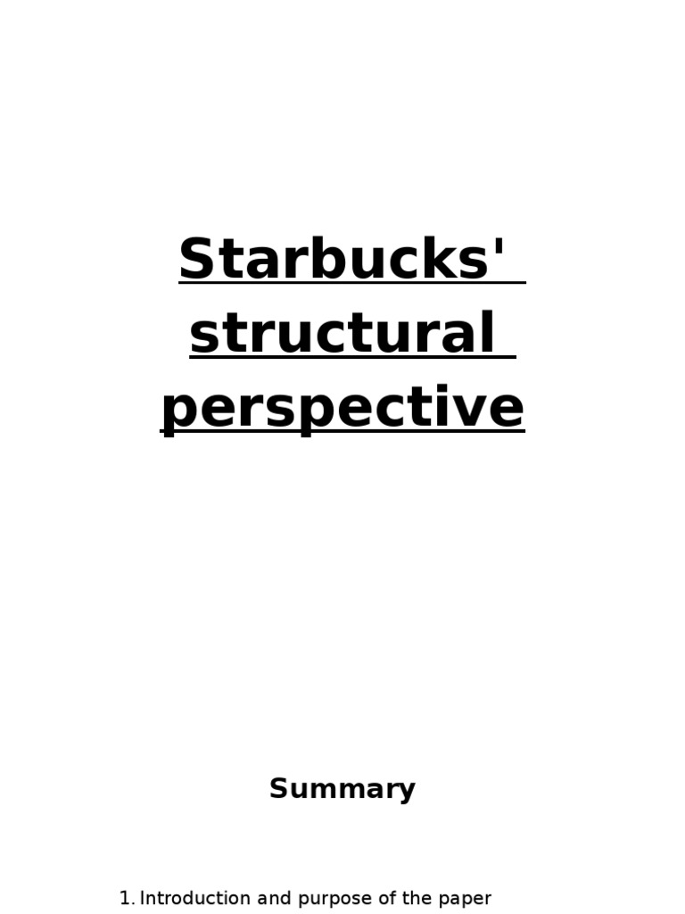 Starbucks Organizational Structure Analysis | PDF | Starbucks ...