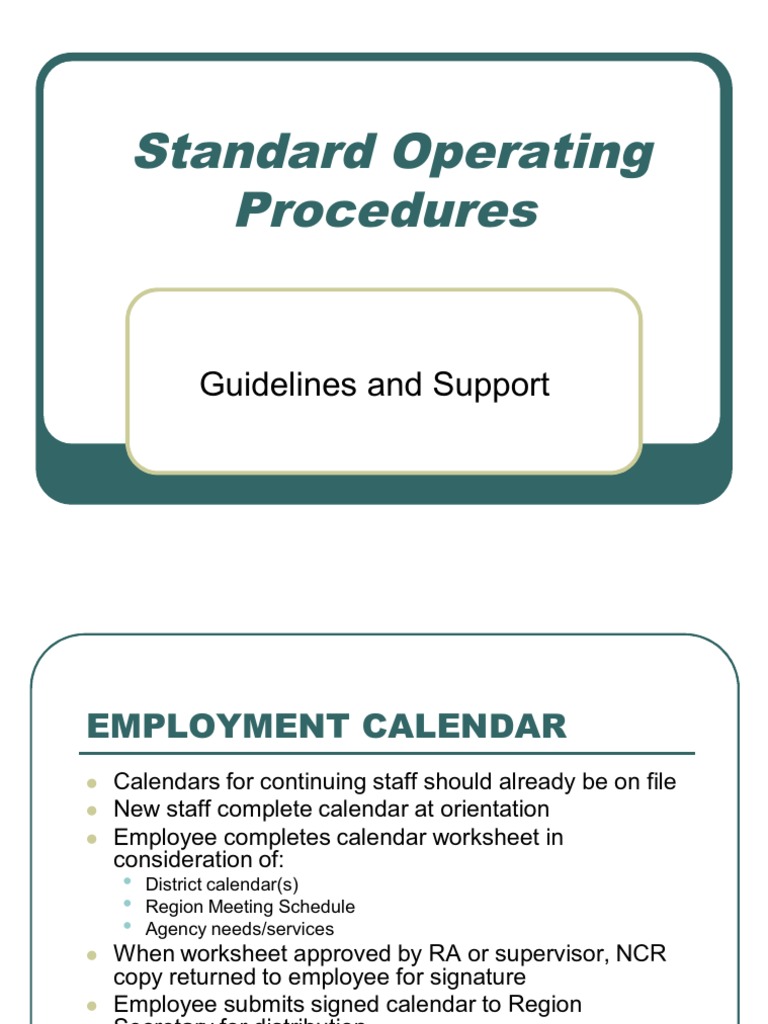 Standard Operating Procedures | PDF | Career & Growth | Business