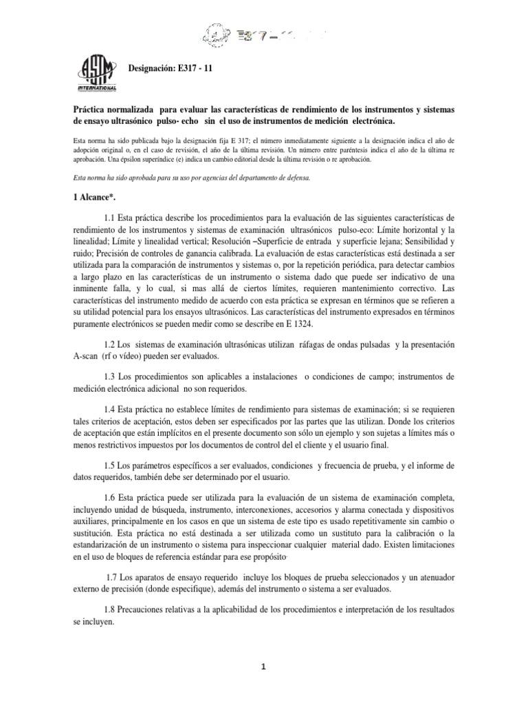 ASTM E - 317-11 (Traducción) PDF | PDF | Decibel | Aluminio