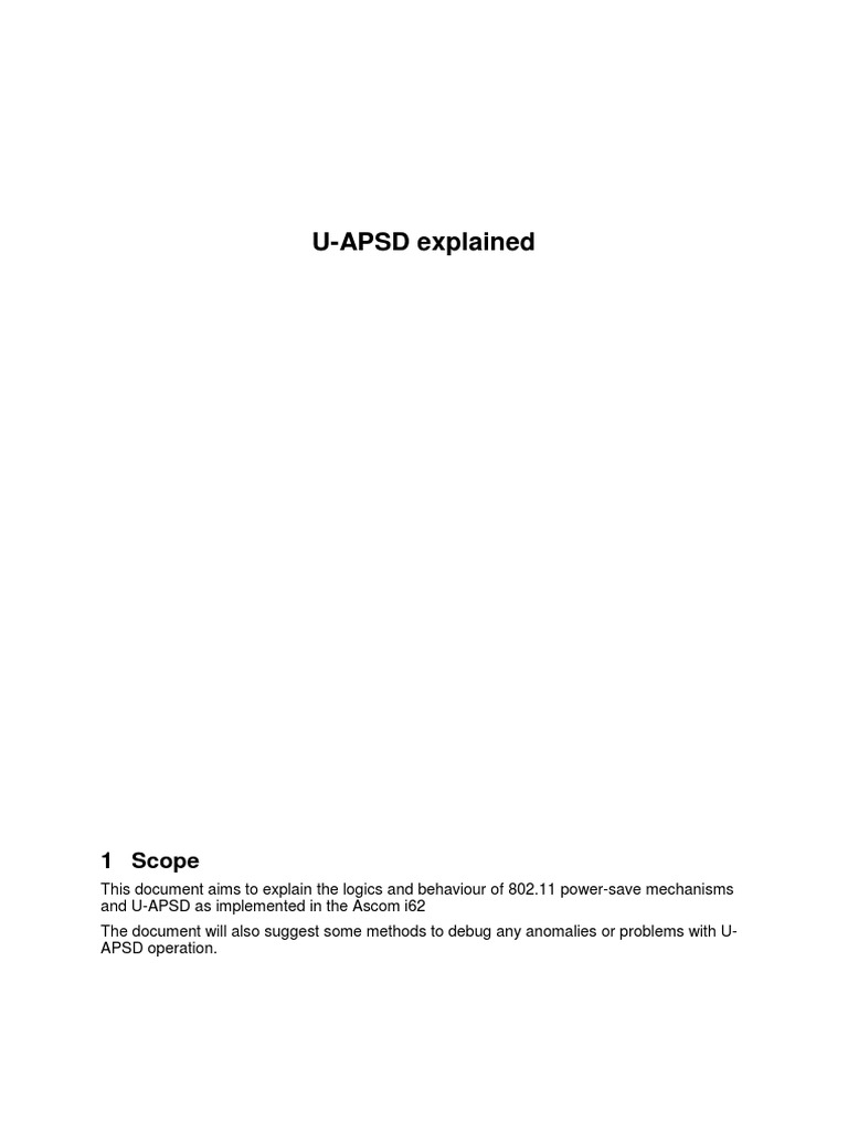 Understanding U-APSD: An In-Depth Explanation of Unscheduled Automatic Power Save Delivery | PDF ...