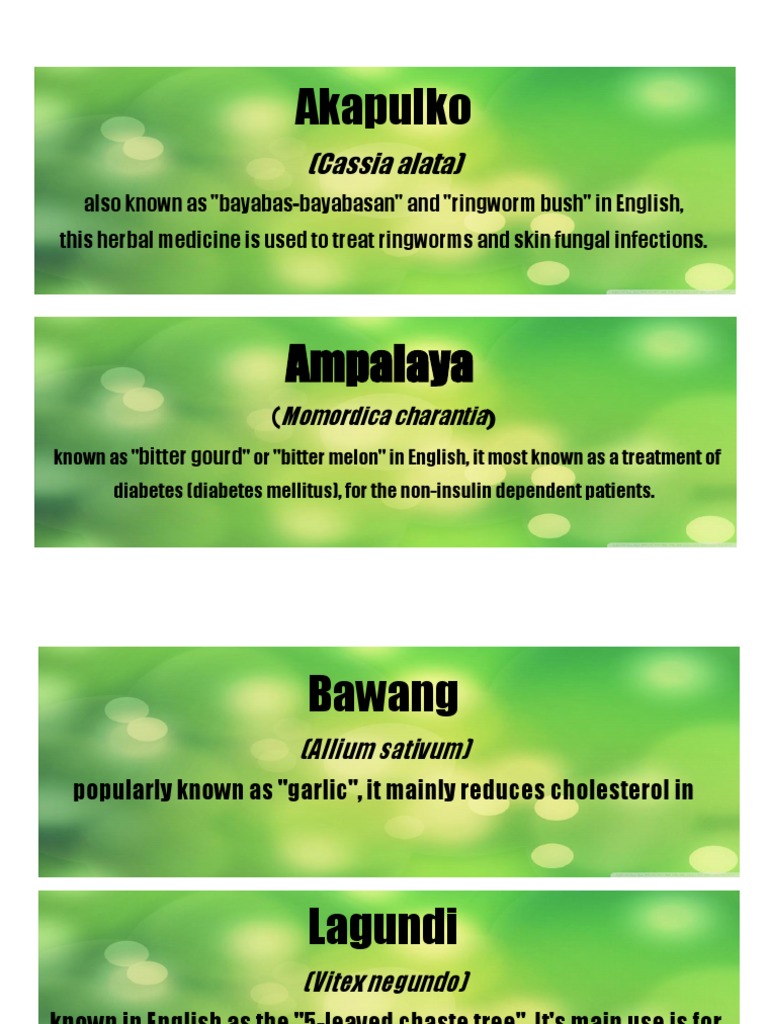 Akapulko: (Cassia Alata) | PDF