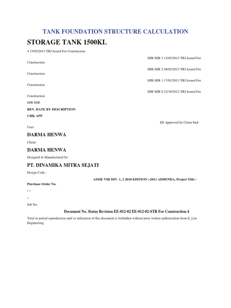 Structural Analysis and Design of a 1500KL Fuel Storage Tank Foundation ...