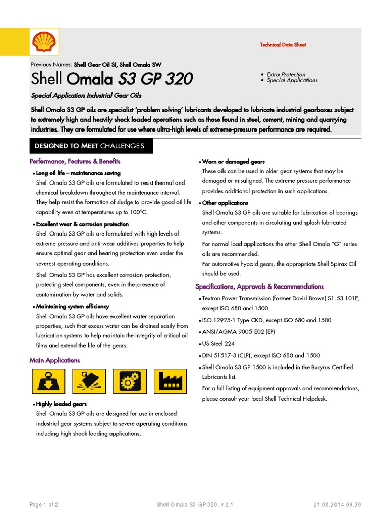 Shell Omala S3 GP 320: Performance, Features & Benefits | PDF ...