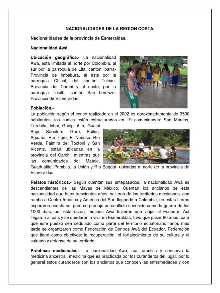 Nacionalidades Awá y Épera en Esmeraldas | PDF | Ecuador | Agricultura