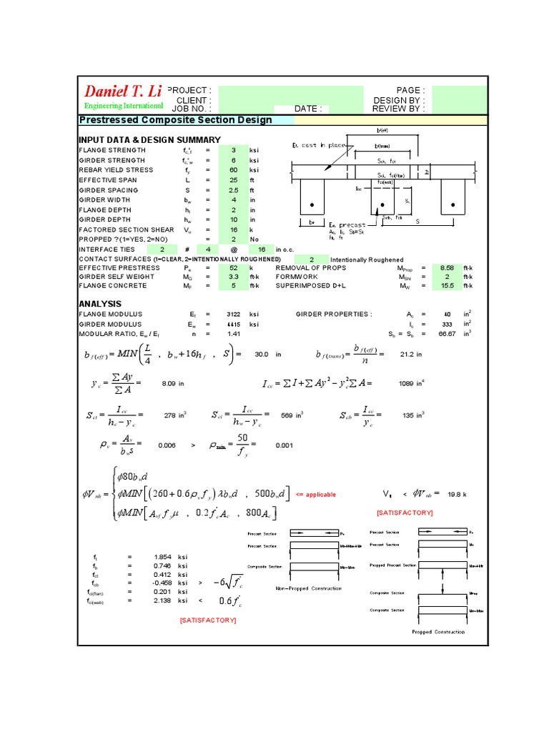 Prestressed Composite Section Design | PDF | Solid Mechanics ...