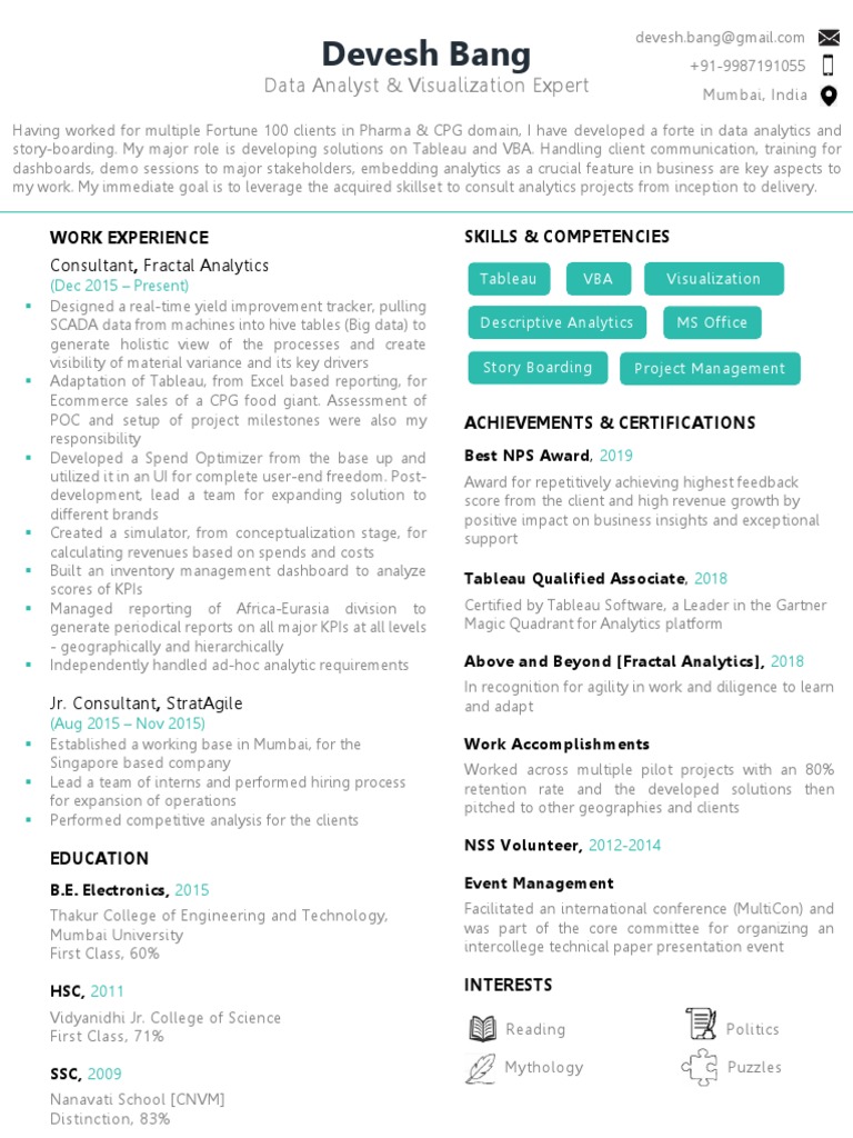Devesh Bang: Data Analyst & Visualization Expert | PDF | Analytics ...