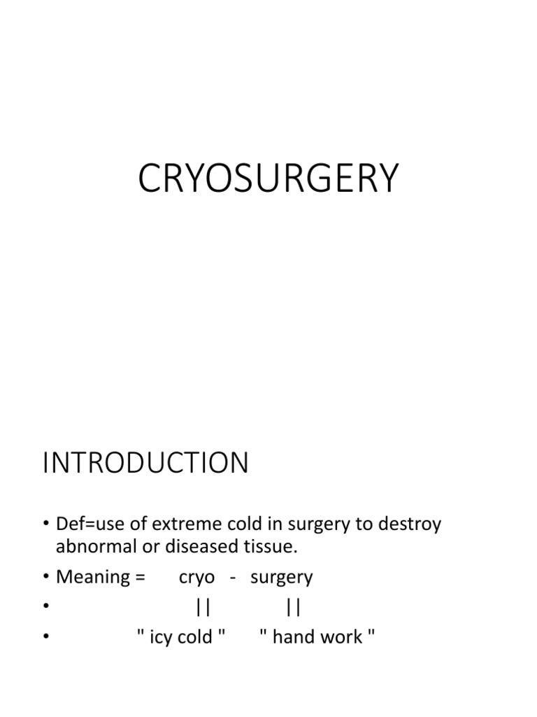 CRYOSURGERY | PDF | Cancer | Neoplasms