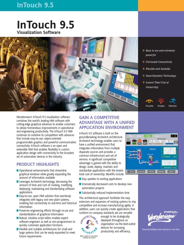 Intouch 9.5: Visualization Software | PDF | Microsoft Windows | Software