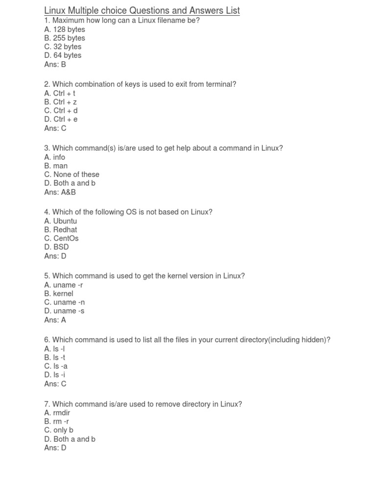 Linux MCQS | Download Free PDF | Utility Software | Computer File