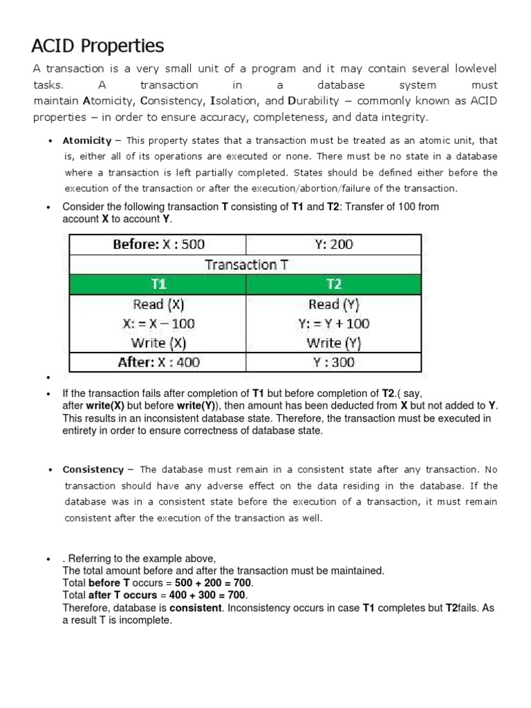 ACID Properties | PDF | Database Transaction | Data Management