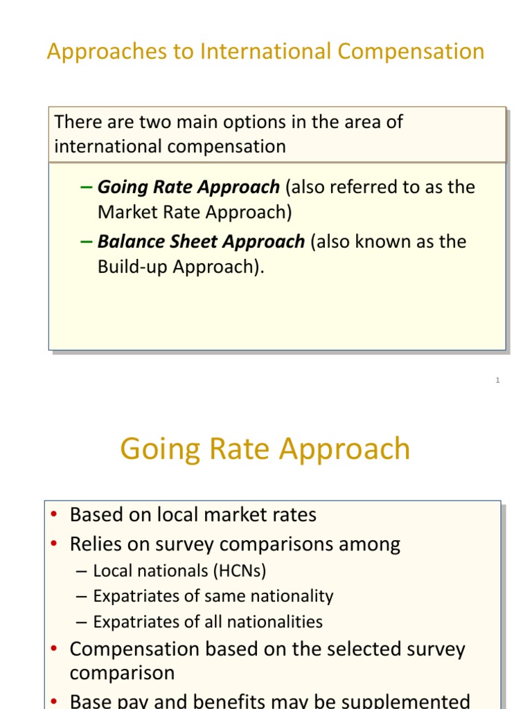 Approaches To International Compensation: There Are Two Main Options in ...