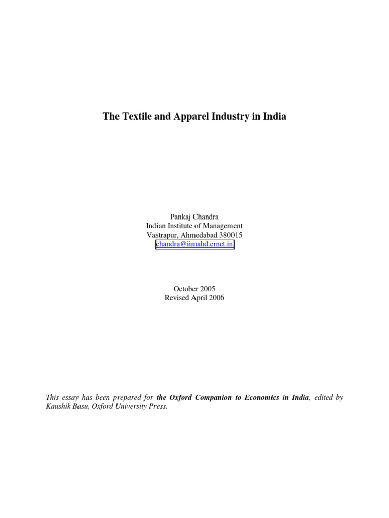 The Textile and Apparel Industry in India PDF | PDF | Weaving | Textile ...