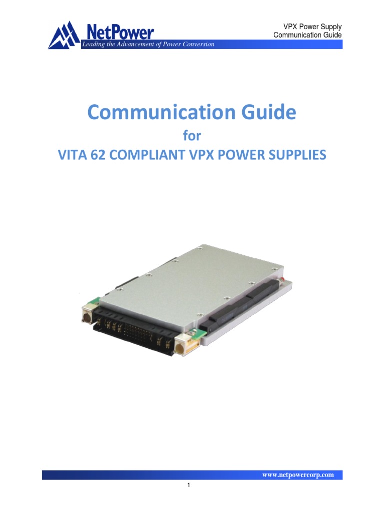 Communication Guide: For Vita 62 Compliant VPX Power Supplies | PDF ...