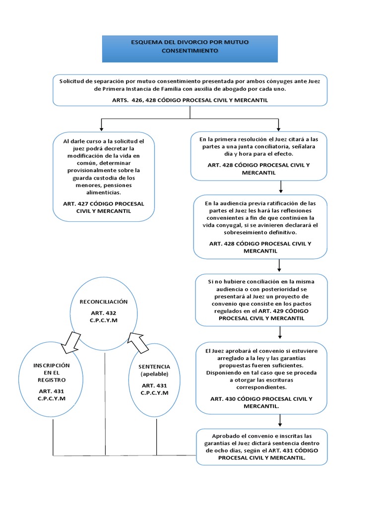 Esquema del Divorcio por Mutuo Consentimiento | PDF | Divorcio | Ley ...