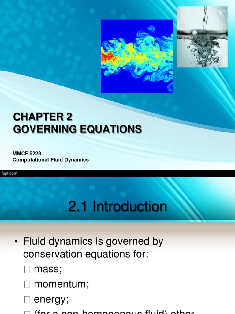 Governing Equations Mmcf 5223 Computational Fluid Dynamics Pdf Fluid Dynamics Momentum