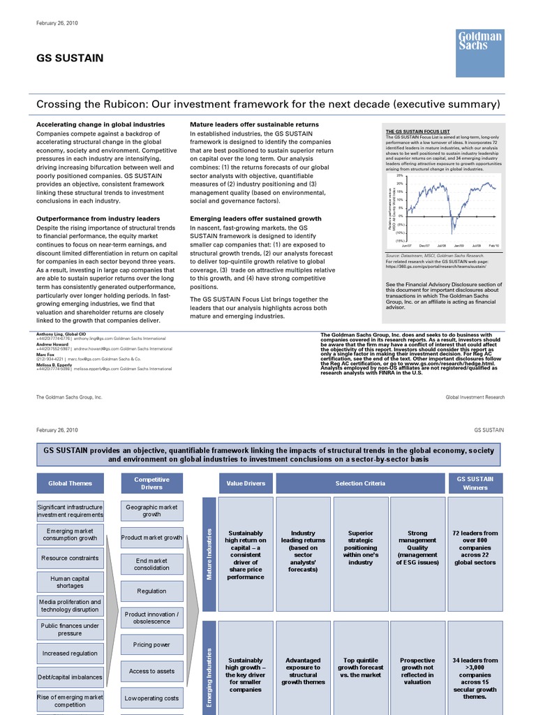 GS On Macro Trends Sustain Mar2010 | PDF | Sustainability | Globalization