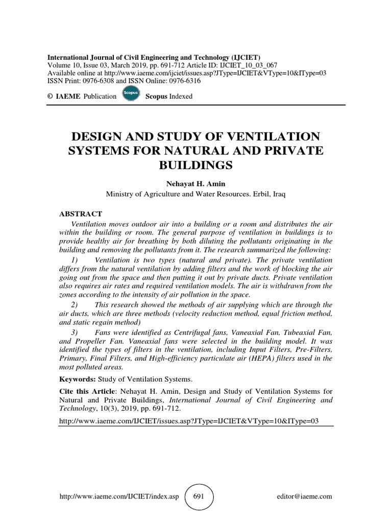 Design and Study of Ventilation Systems PDF | PDF | Ventilation (Architecture) | Hvac