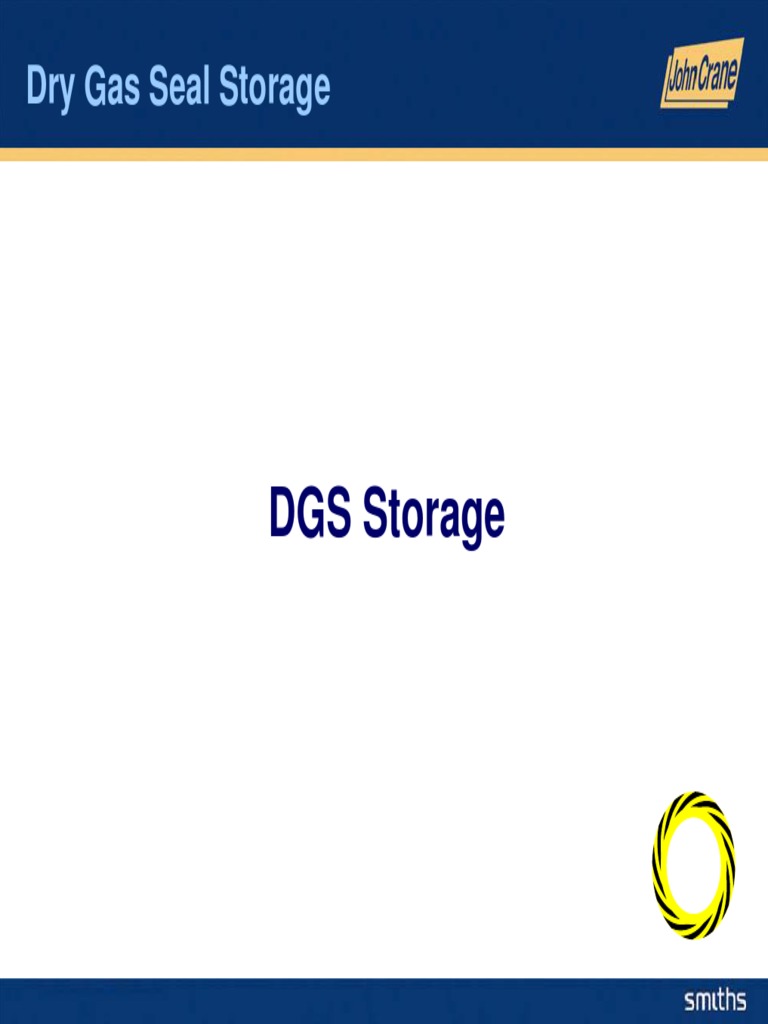 DGS Storage: Dry Gas Seal Storage | PDF