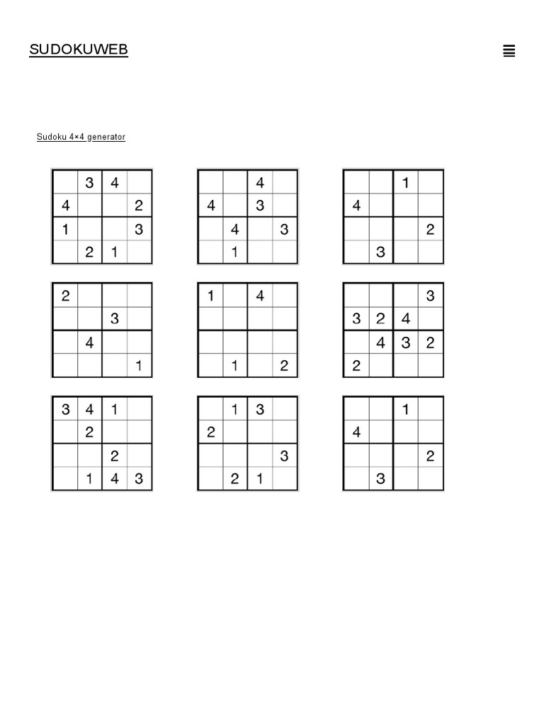 Sudoku 4x4 | PDF