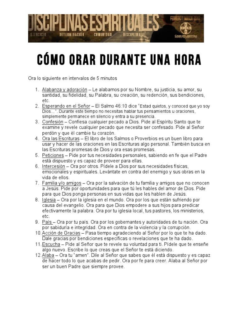 Cómo Orar Por Una Hora | PDF | Oración | Creencia religiosa y doctrina