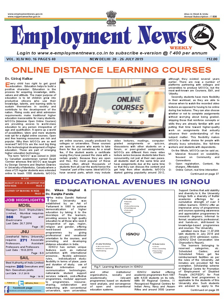 Employment News | PDF | Massive Open Online Course | Economic Growth