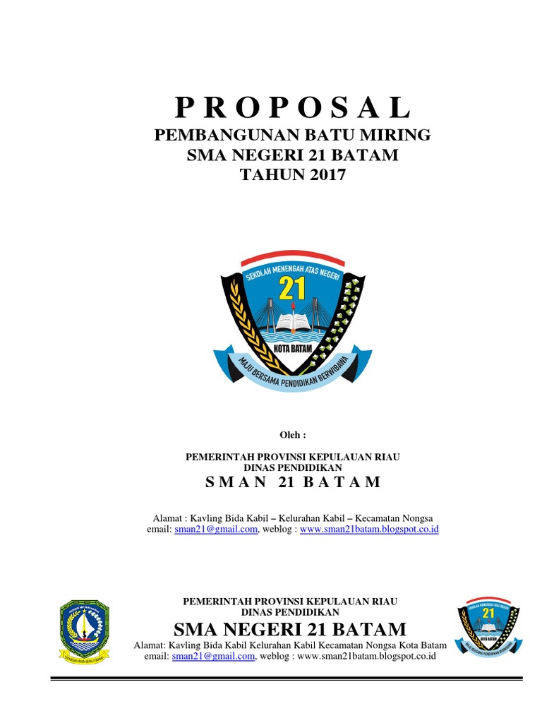 Proposal Pembangunan Batu Miring SMAN 21 Batam | PDF