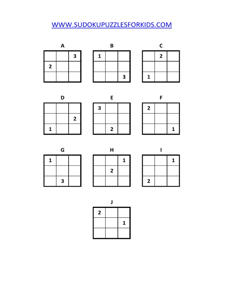 Sudoku-Puzzles 3x3 PDF | PDF