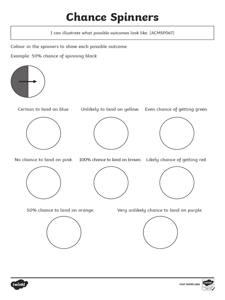 Chance Spinners Activity Sheet English Australian PDF | PDF | Language ...