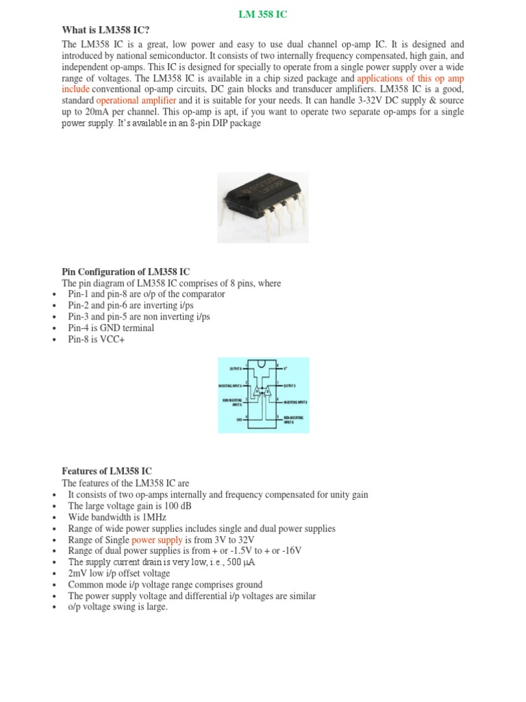Lm358 Pinout Download Kolavatarlm358 Pinout Diagram