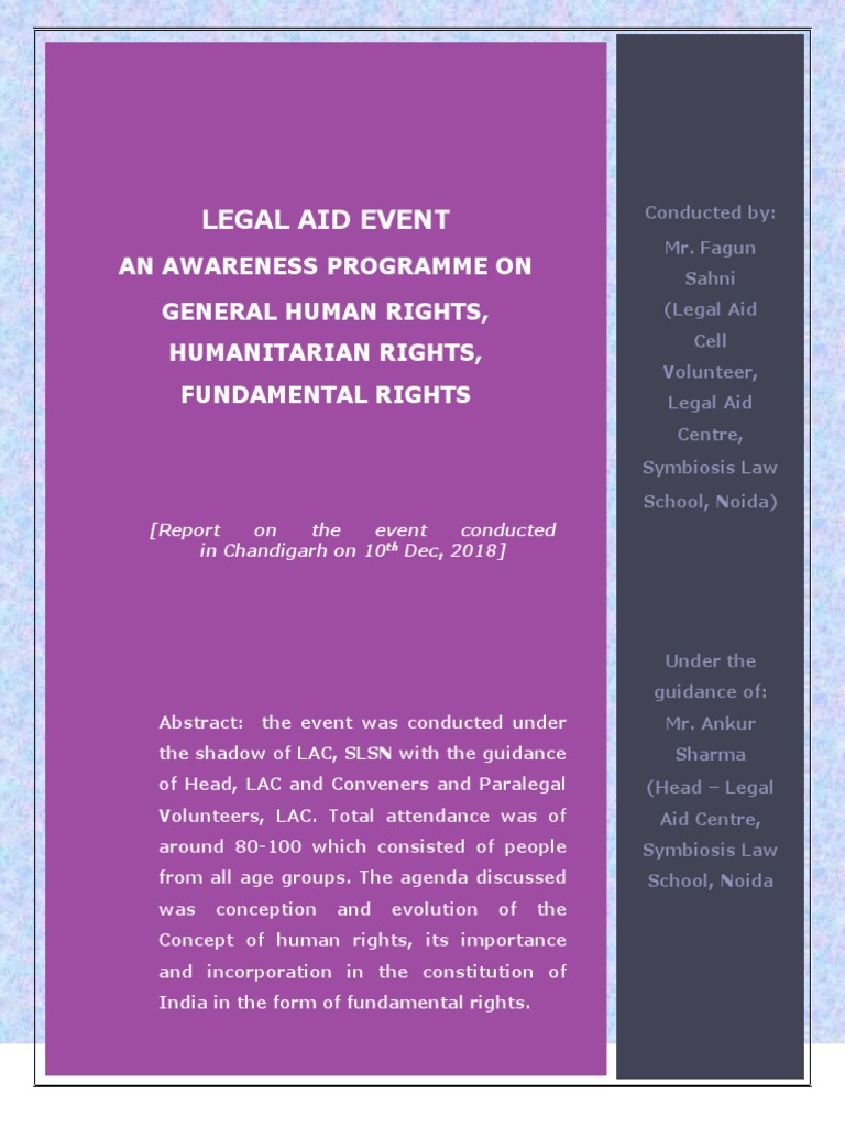 Legal Aid Event Raises Awareness on Human Rights | PDF | Legal Aid ...