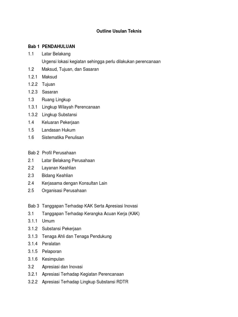 Outline Usulan Teknis | PDF