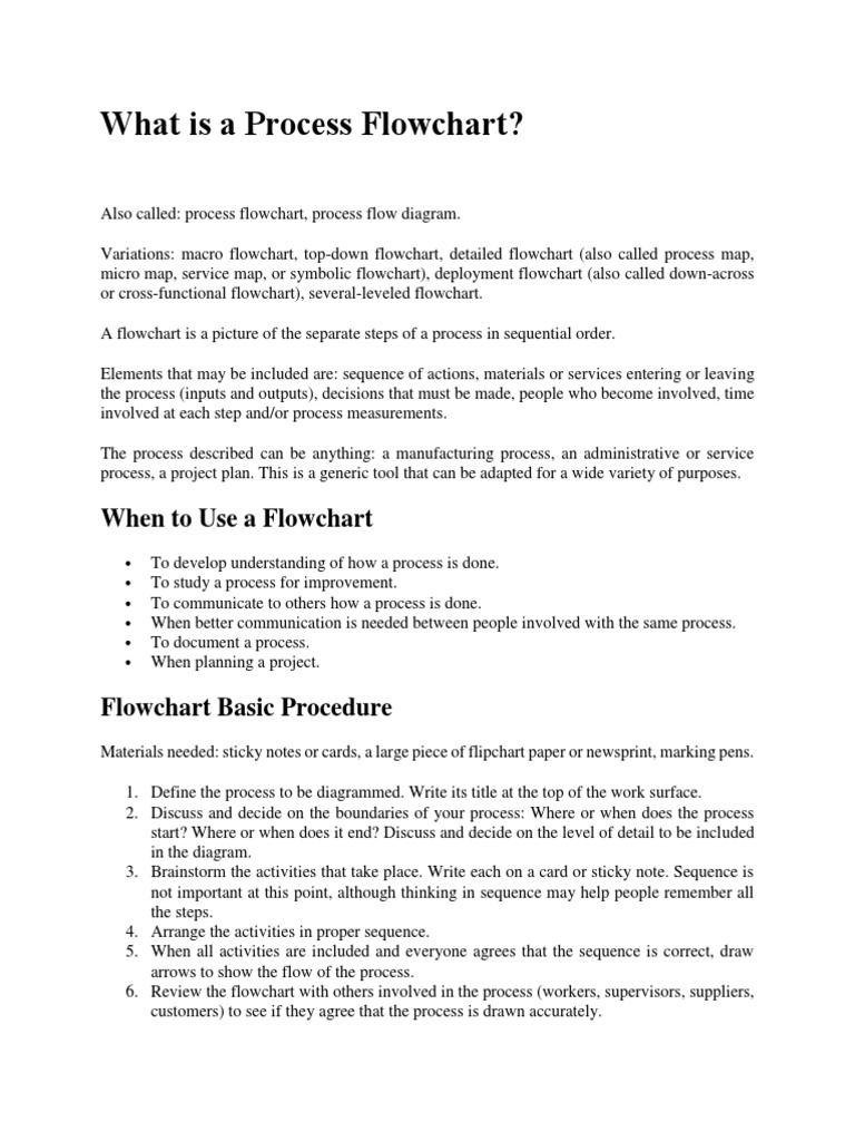 What Is A Process Flowchart | PDF | Information Science | Areas Of ...