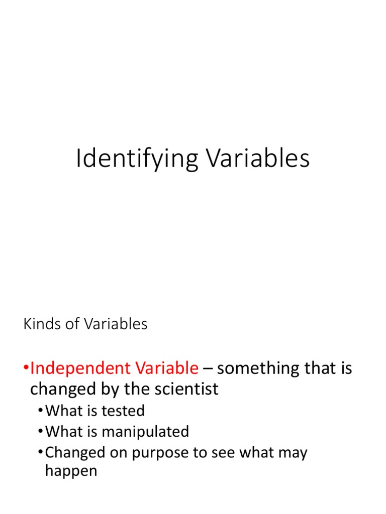 Identifying Variable | PDF | Experiment | Dependent And Independent ...