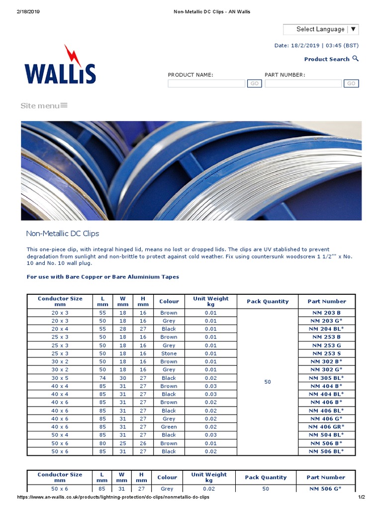 Non-Metallic DC Clips - AN Wallis PDF | PDF | Building Materials ...
