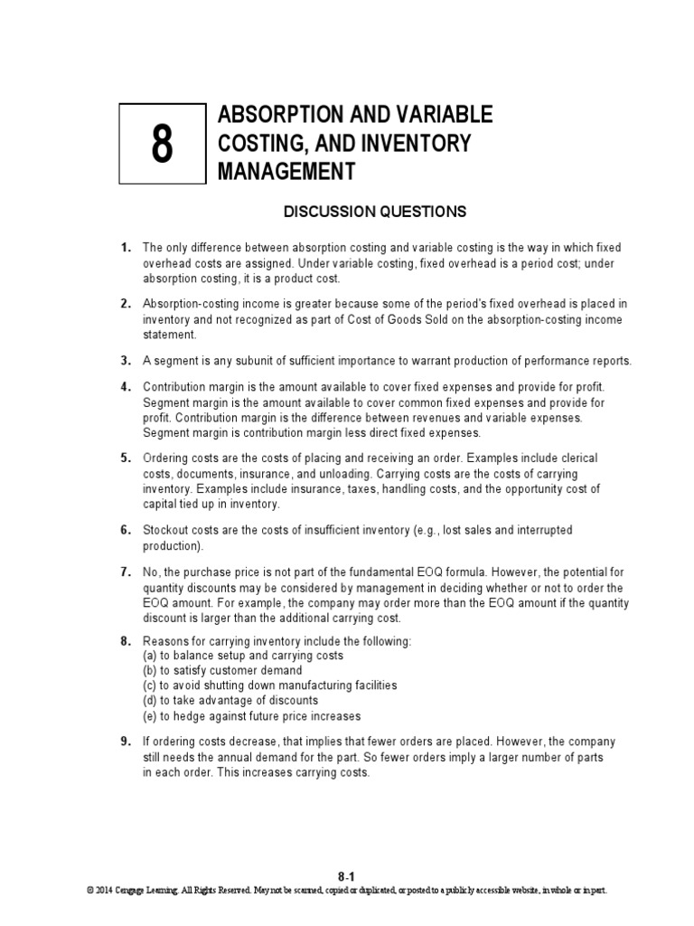 Cornerstones 5e MA CH08 SM FINAL PDF | PDF | Cost Of Goods Sold | Inventory