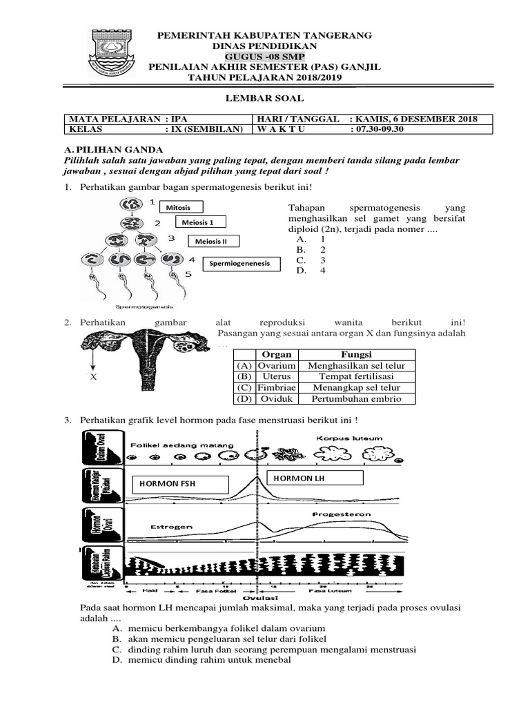 Soal Pas Ipa Kelas 9 Semetser Ganjil TH 1819 by Yulia SMPN 1 Sepatan | PDF | Sains & Matematika