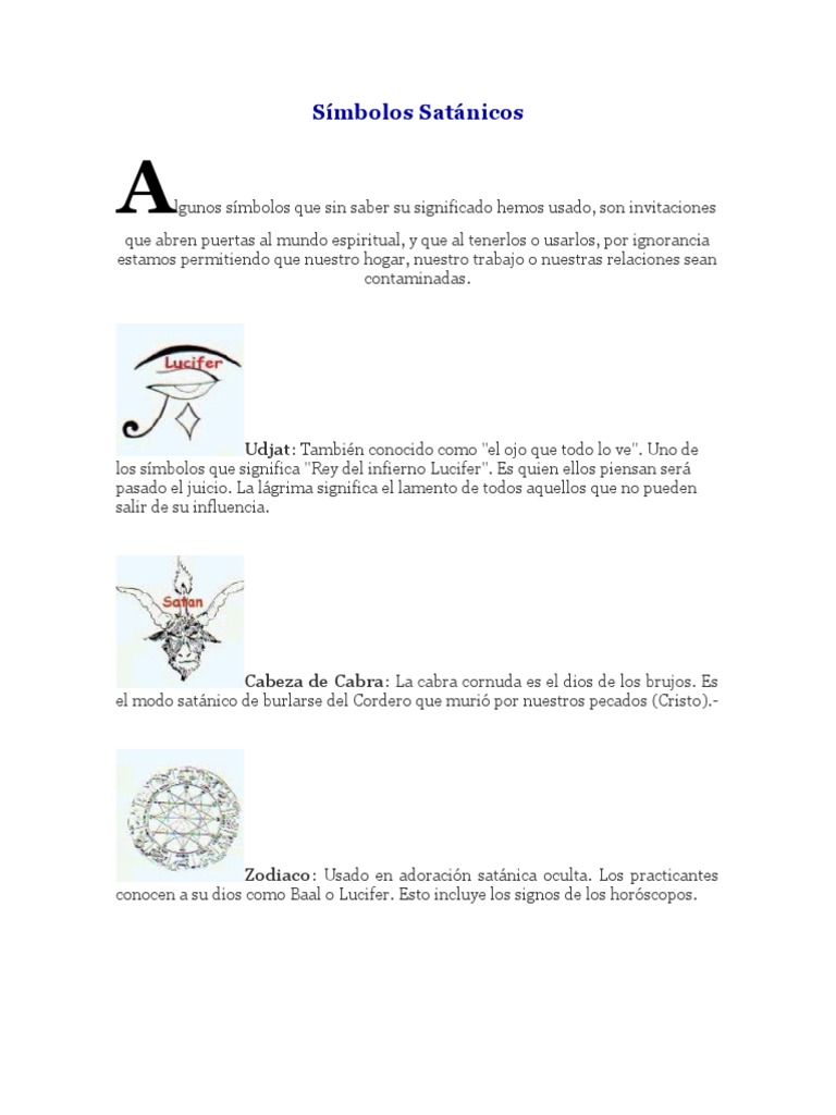 Símbolos Satánicos y su Significado | PDF | Satán | satanismo