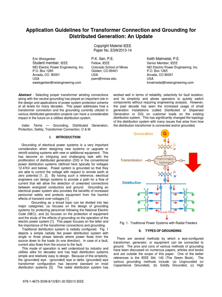 Application Guidelines For Transformer Connection and Grounding For ...