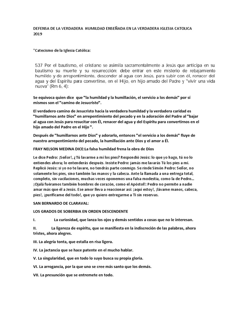 Diferencias Entre Verdadera y Falsa Humildad | PDF | Gracia en el ...