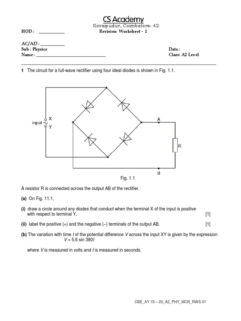 RWS 1 | PDF | Rectifier | Inductor