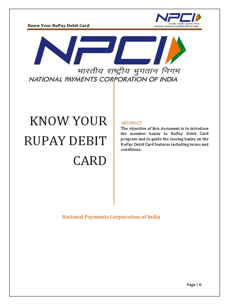 Know Your Rupay Debit Card | PDF | Personal Identification Number ...