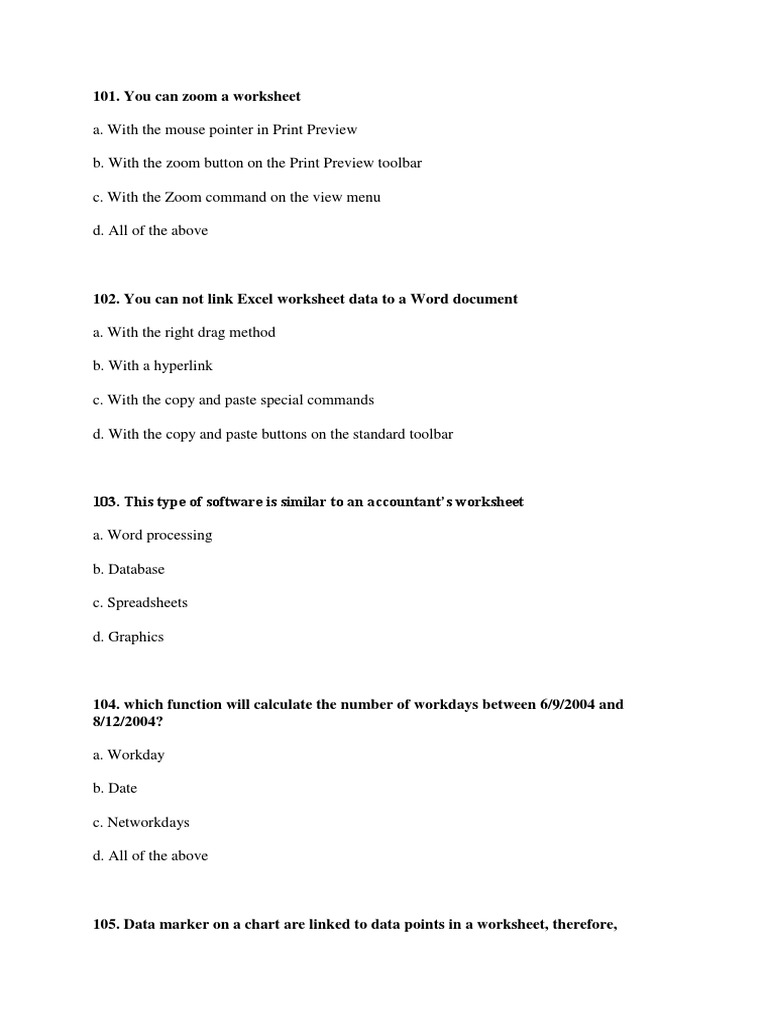 Excel Test Paper | PDF | Spreadsheet | Microsoft Excel
