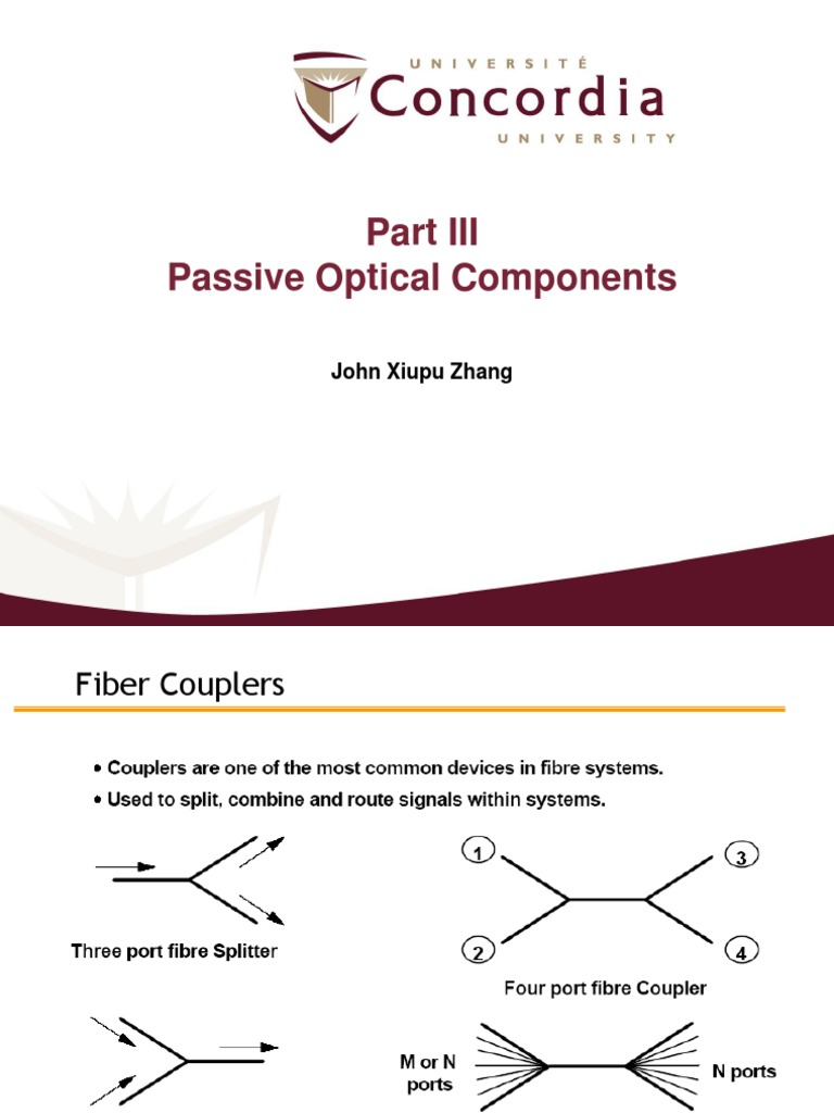 Passive Optical Components Overview | PDF | Optical Fiber | Waves