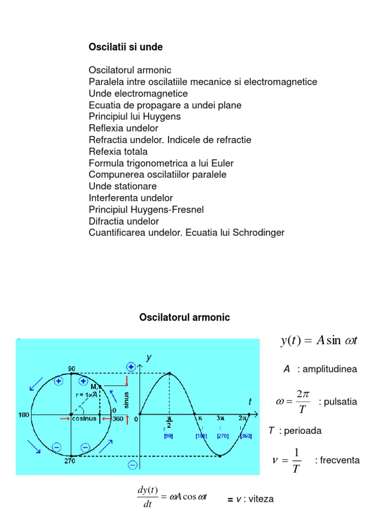 Oscilatii Si Unde | PDF | Natural Philosophy | Mechanics