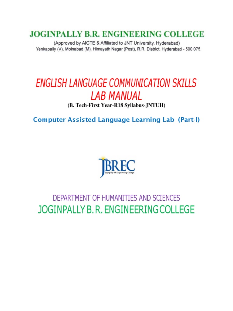 ELCS Lab Manual - R18 Revised | Download Free PDF | Stress (Linguistics ...