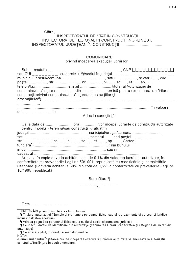F14 Formular Incepere Lucrare ISC | PDF