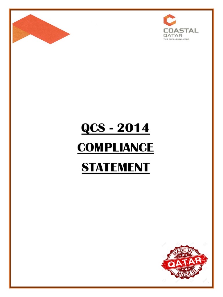 QCS 2014 Compliance Statement | PDF