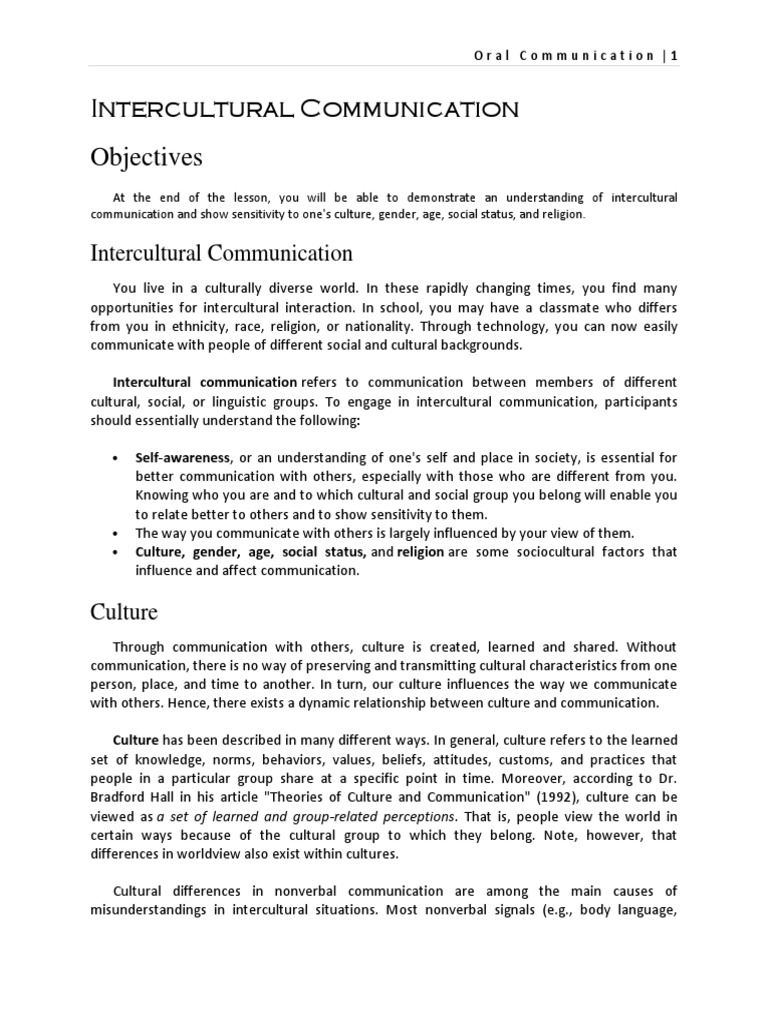 Fact Sheet - Intercultural Communication | PDF | Cross Cultural ...